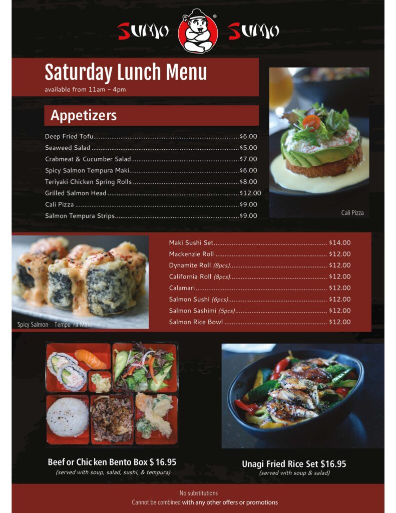 Special Menus – Sumo Sumo Sushi & Bar Grill