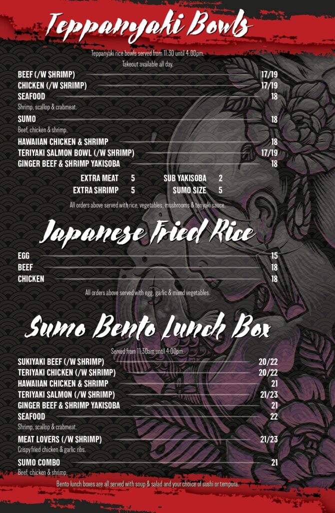 Main Menu – Sumo Sumo Sushi & Bar Grill